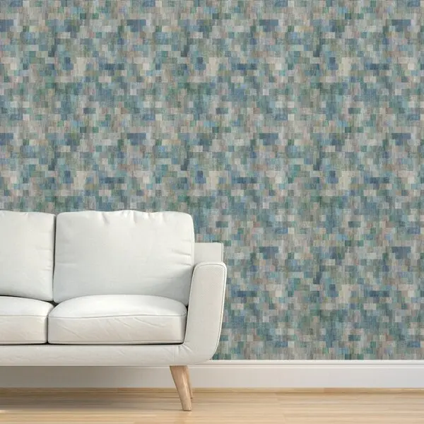 Spoonflower Sycamore Iris 100% Natural Sisal Grasscloth Wallcovering