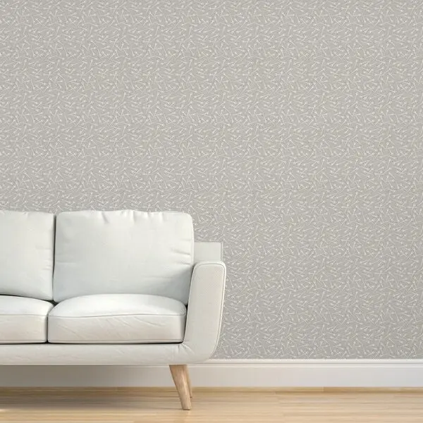 Spoonflower Golf Tees Grayscale Light2 100% Natural Sisal Grasscloth Wallcovering