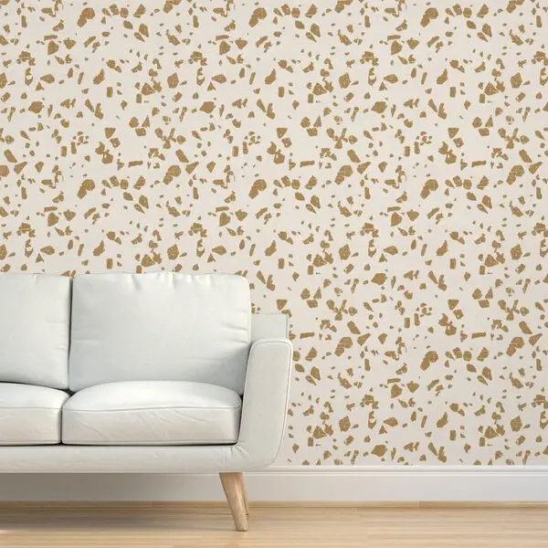 Spoonflower Terazzo Sand 100% Natural Sisal Grasscloth Wallcovering