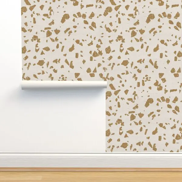 Spoonflower Terazzo Sand 100% Natural Sisal Grasscloth Wallcovering