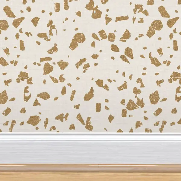 Spoonflower Terazzo Sand 100% Natural Sisal Grasscloth Wallcovering
