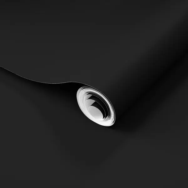 Spoonflower Solid 000000 Sarah Walden Peacoquette Custom Pre-pasted Wallpaper - Black