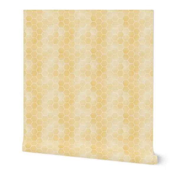 Spoonflower Honeycomb Small Scale 100% Natural Sisal Grasscloth Wallcovering