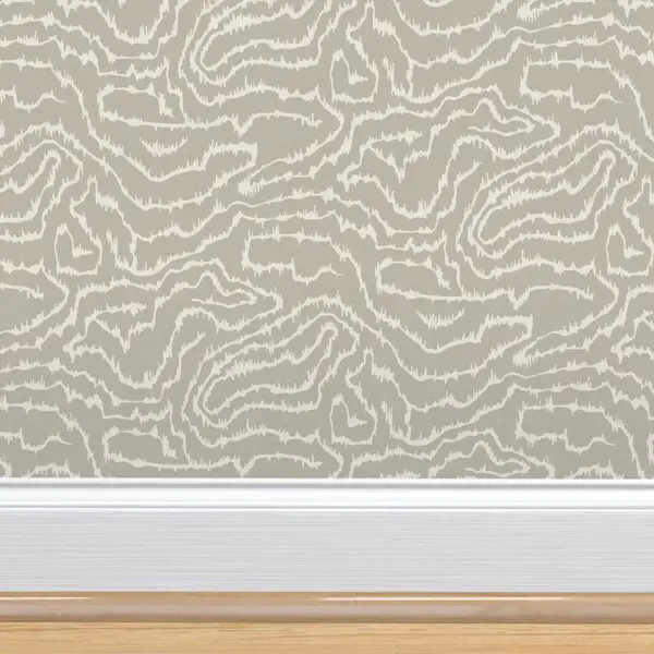 Spoonflower Heatwave Cream On Tan 100% Natural Sisal Grasscloth Wallcovering - Tan,beige