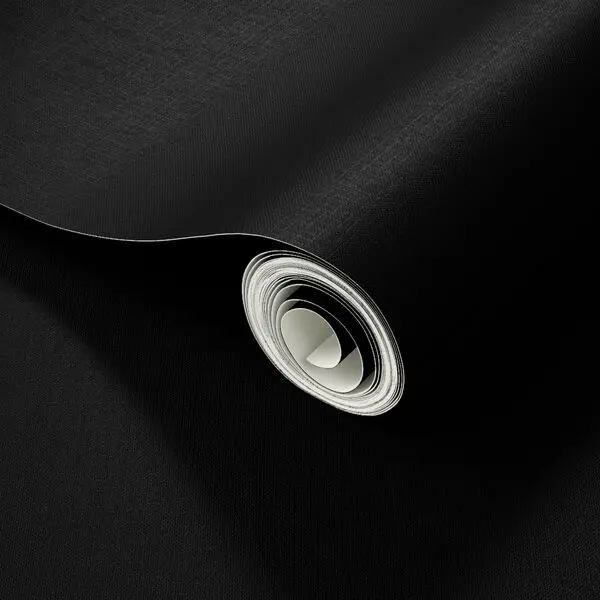 Spoonflower Coordinating Solid Custom Pre-pasted Wallpaper - Black