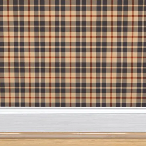 Spoonflower Fall Plaid Blue And Orange On Beige 100% Natural Sisal Grasscloth Wallcovering