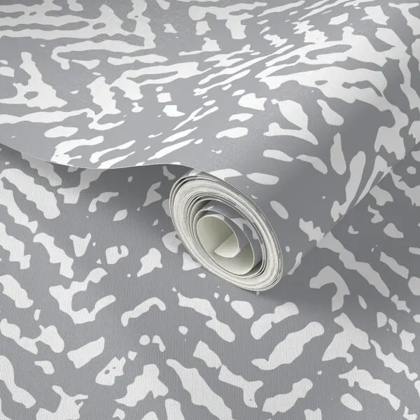 Spoonflower Herringbone Grey Custom Removable Wallpaper - Gray,white