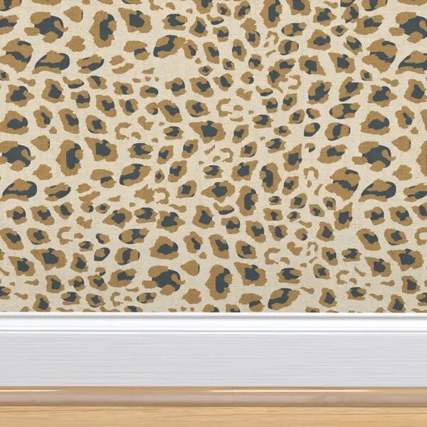 Spoonflower Husk Leopard 100% Natural Sisal Grasscloth Wallcovering