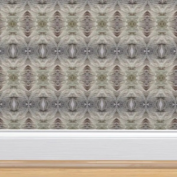 Spoonflower Du B Chicken Feathers Abstract 66 Cv1 100% Natural Sisal Grasscloth Wallcovering - Green