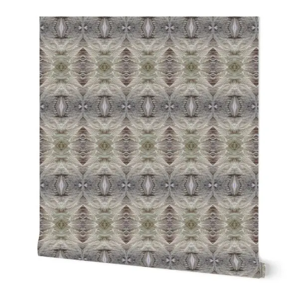 Spoonflower Du B Chicken Feathers Abstract 66 Cv1 100% Natural Sisal Grasscloth Wallcovering - Green