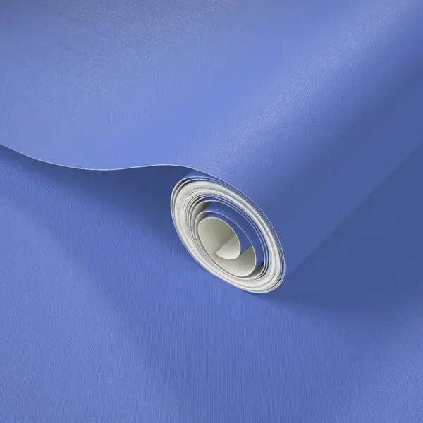 Spoonflower Periwinkle Solid Color Block Sky Custom Pre-pasted Wallpaper - Blue