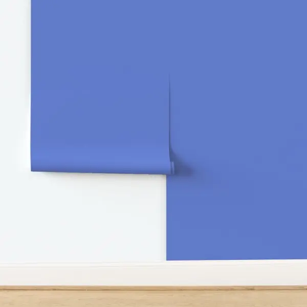 Spoonflower Periwinkle Solid Color Block Sky Custom Pre-pasted Wallpaper - Blue