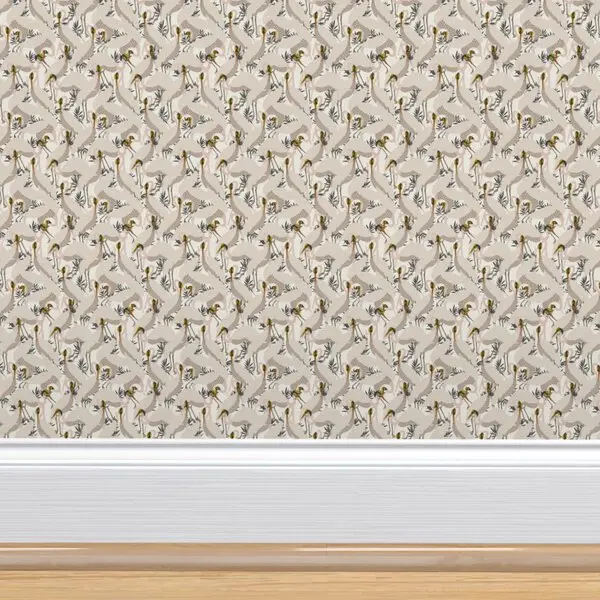 Spoonflower Heron Small 100% Natural Sisal Grasscloth Wallcovering - White