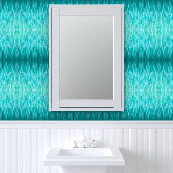 Spoonflower Turquoise Amazonite Minerals Crystals Custom Pre-pasted Wallpaper