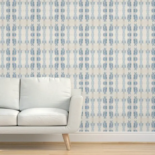 Spoonflower Feather 01 Michelle Mathis 100% Natural Sisal Grasscloth Wallcovering