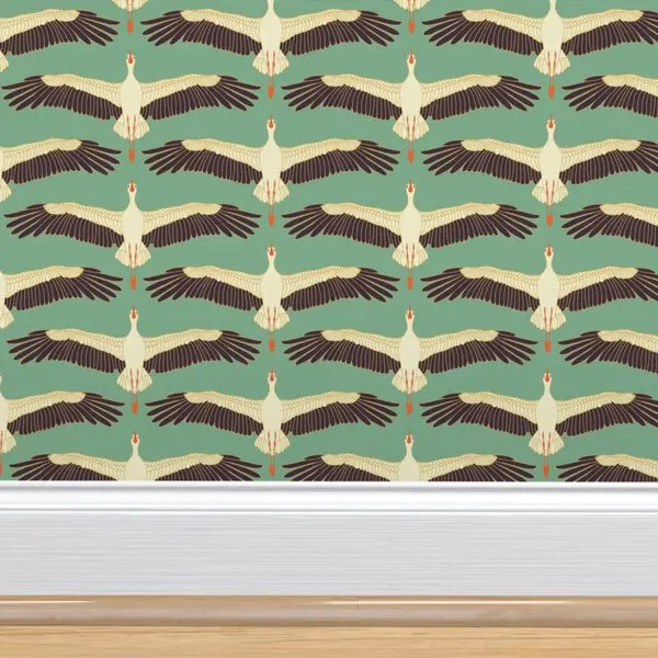 Spoonflower Flying To Europe 100% Natural Sisal Grasscloth Wallcovering