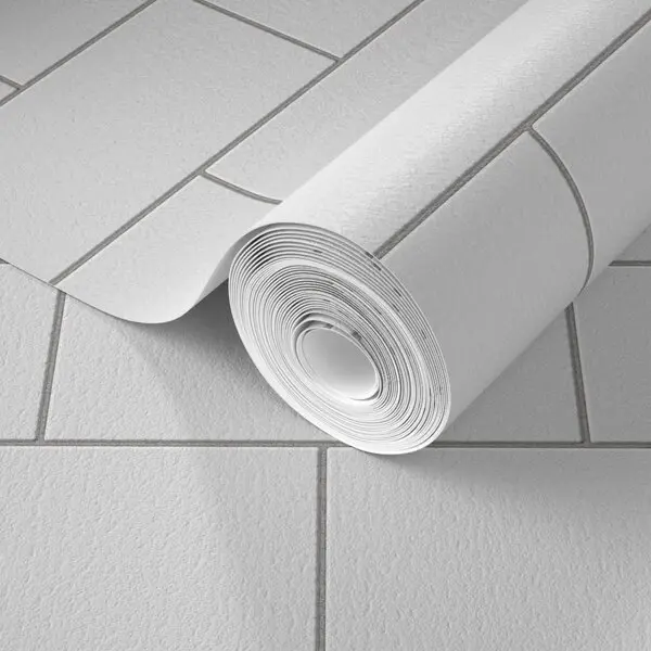 Spoonflower Tile White Brick Retro Custom Pre-pasted Wallpaper