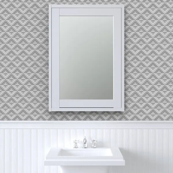 Spoonflower Diamond Zigzag Geometric Greyscale Custom Removable Wallpaper