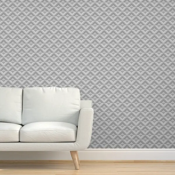 Spoonflower Diamond Zigzag Geometric Greyscale Custom Removable Wallpaper