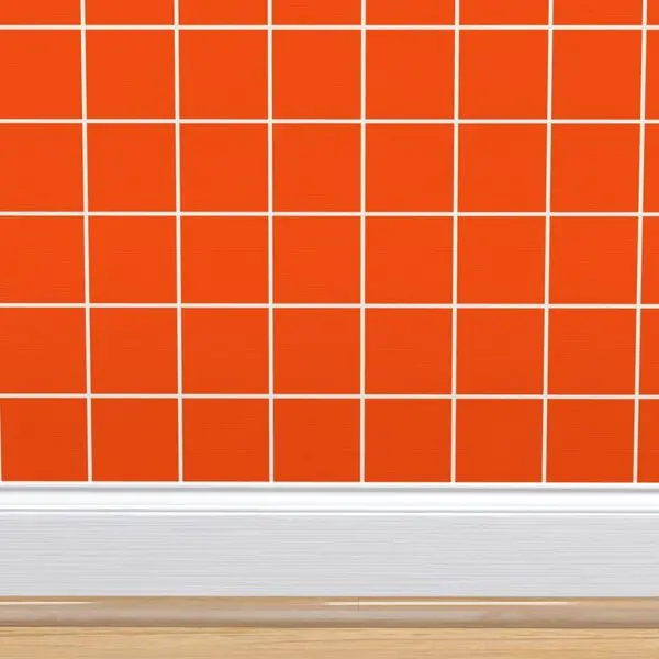 Spoonflower Flame White 4 Inch Grid 100% Natural Sisal Grasscloth Wallcovering