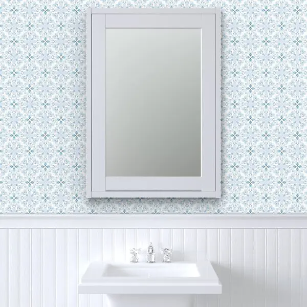 Spoonflower Floral Geometric Tile Spring Summer Custom Removable Wallpaper