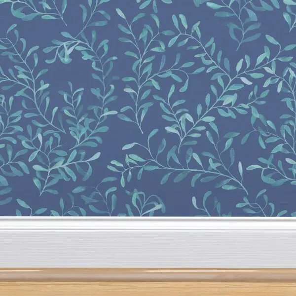 Spoonflower Foliage ~ Twilight 100% Natural Sisal Grasscloth Wallcovering