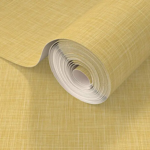 Spoonflower Garden Onion 100% Natural Sisal Grasscloth Wallcovering - Yellow