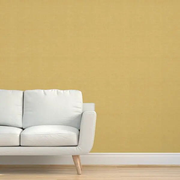 Spoonflower Garden Onion 100% Natural Sisal Grasscloth Wallcovering - Yellow