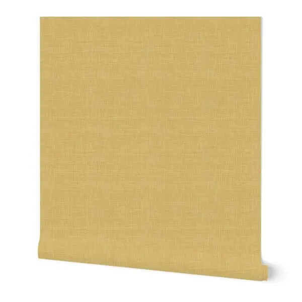 Spoonflower Garden Onion 100% Natural Sisal Grasscloth Wallcovering - Yellow