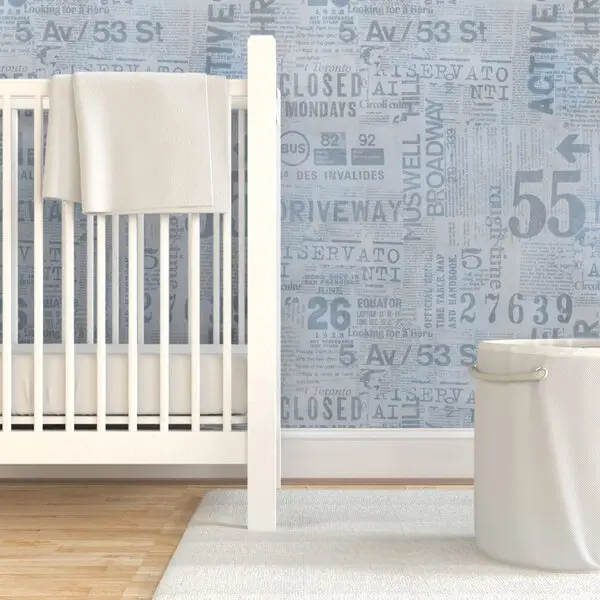 Spoonflower Grunge Text Newspaper Words Lettering Custom Removable Wallpaper