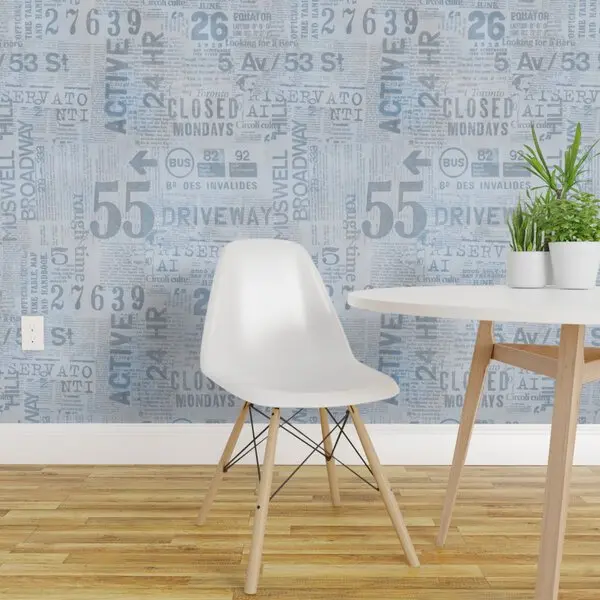 Spoonflower Grunge Text Newspaper Words Lettering Custom Removable Wallpaper