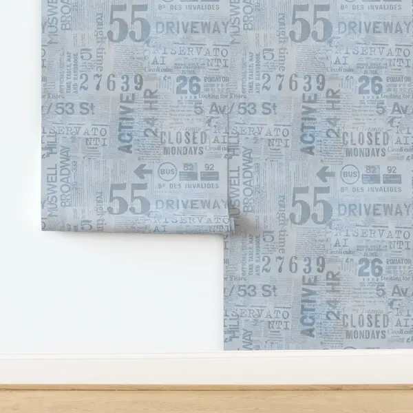 Spoonflower Grunge Text Newspaper Words Lettering Custom Removable Wallpaper