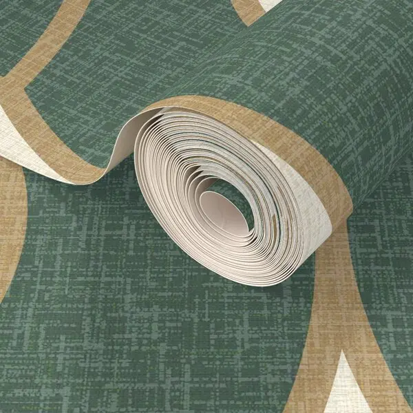 Spoonflower Force Of Nature. 100% Natural Sisal Grasscloth Wallcovering - White,green,beige
