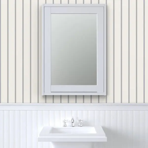 Spoonflower Grey Stripes Classic Custom Pre-pasted Wallpaper