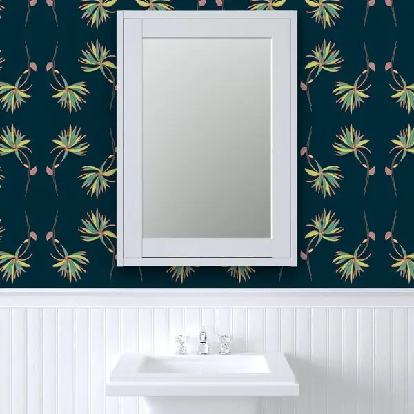 Spoonflower Art Deco Flowers Custom Removable Wallpaper