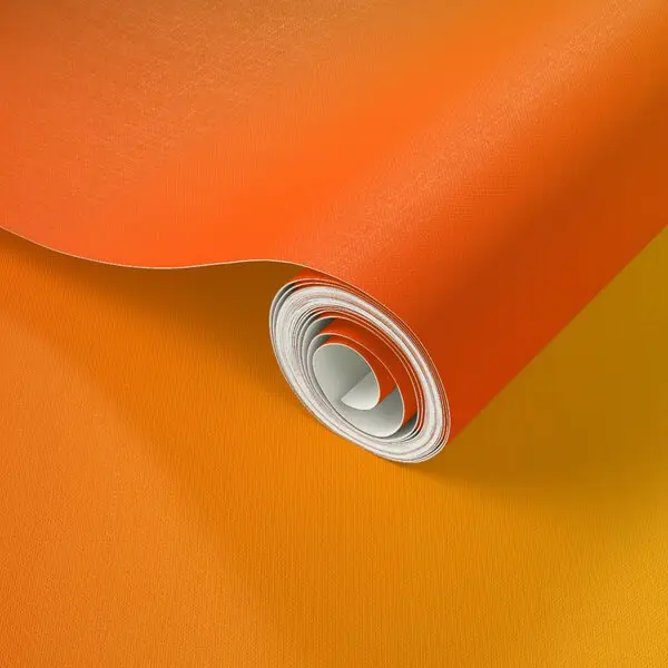 Spoonflower Sunset Queen Gradient Sunny Hand Maiden Custom Pre-pasted Wallpaper - Orange