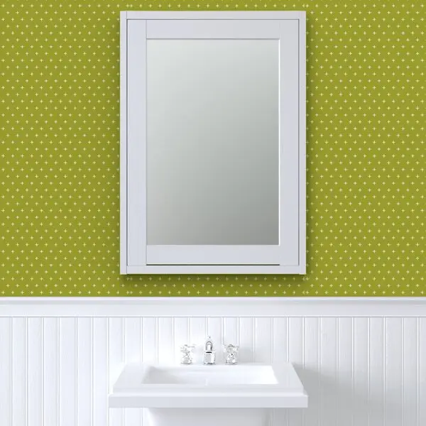 Spoonflower Olive Swiss Cross Modern Green Custom Removable Wallpaper
