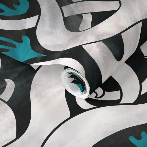 Spoonflower Greek Minoan Animal Octopus Ancient Pirate Pirates Custom Removable Wallpaper - Blue,white,gray