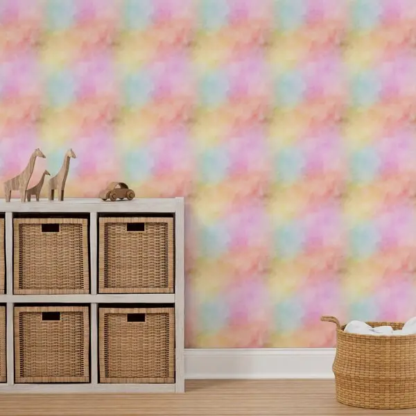 Spoonflower Pastel Watercolor Pattern Kawaii Texture Custom Removable Wallpaper