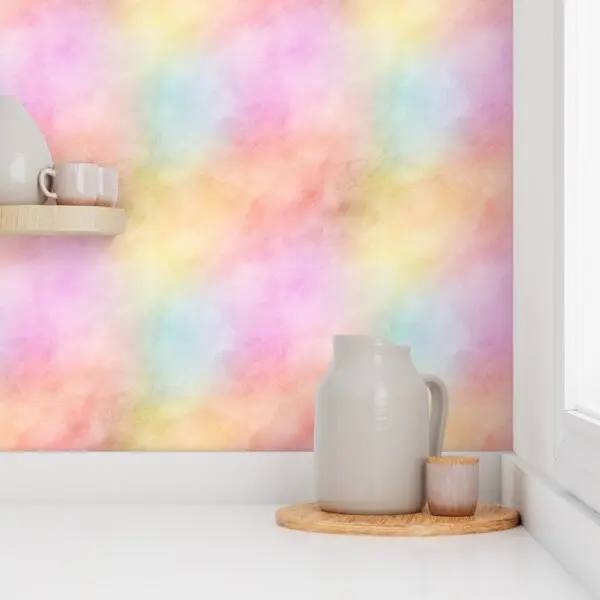 Spoonflower Pastel Watercolor Pattern Kawaii Texture Custom Removable Wallpaper