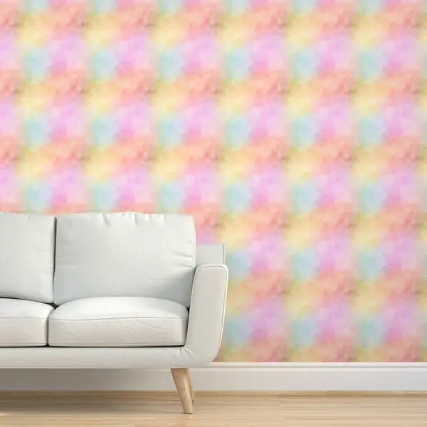 Spoonflower Pastel Watercolor Pattern Kawaii Texture Custom Removable Wallpaper