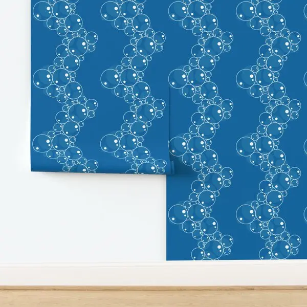 Spoonflower Nature Circles Water Bubbles Circle Shapes Custom Pre-pasted Wallpaper