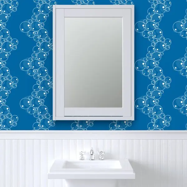 Spoonflower Nature Circles Water Bubbles Circle Shapes Custom Pre-pasted Wallpaper