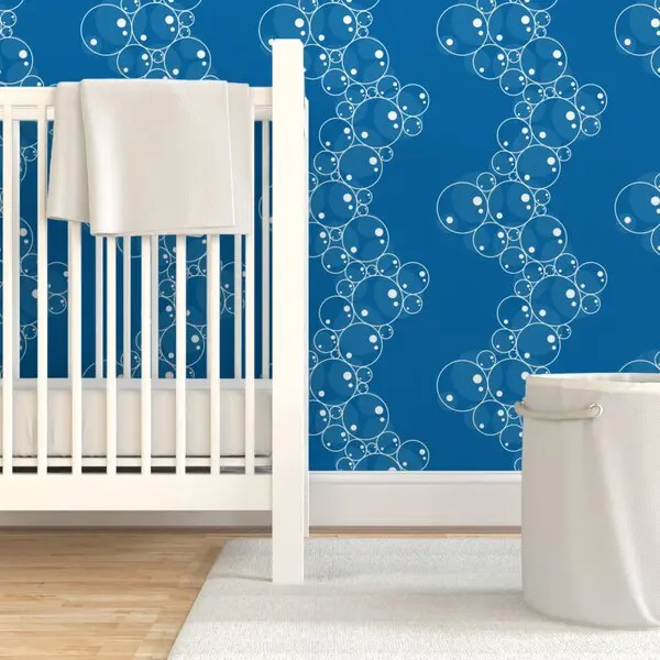 Spoonflower Nature Circles Water Bubbles Circle Shapes Custom Pre-pasted Wallpaper