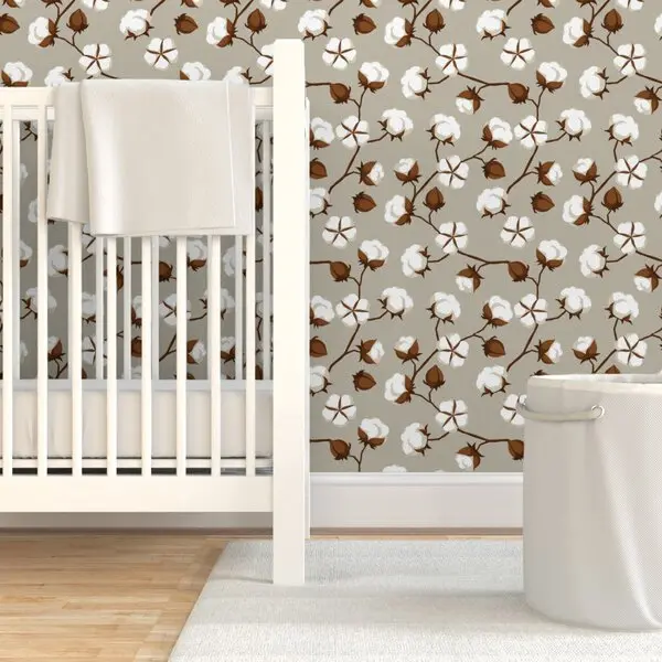 Spoonflower Balls Boils Taupe Custom Pre-pasted Wallpaper