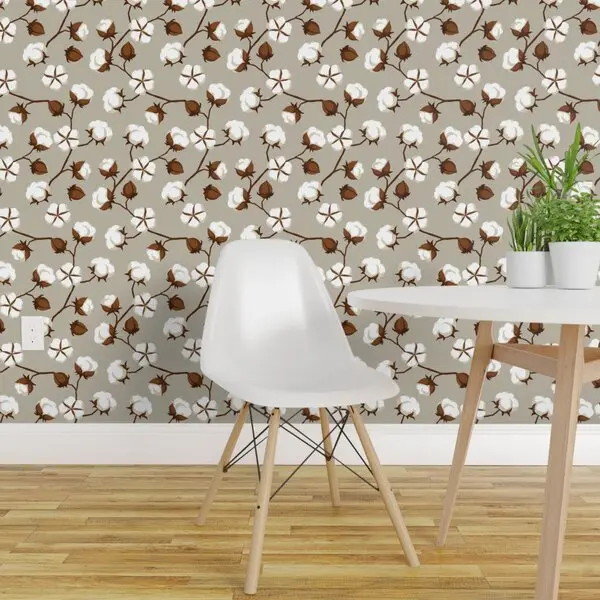 Spoonflower Balls Boils Taupe Custom Pre-pasted Wallpaper