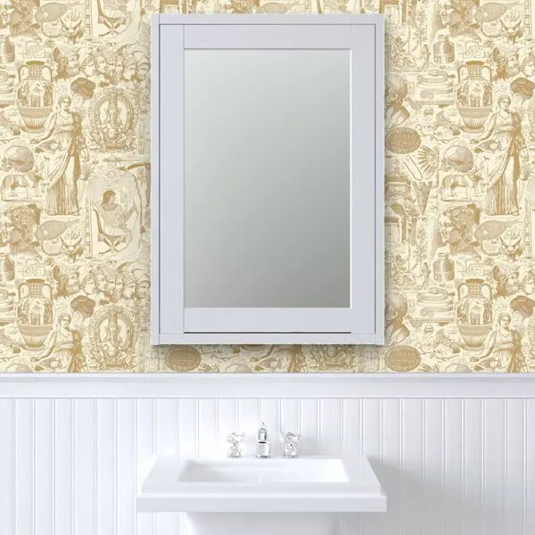 Spoonflower Toile History Egypt Classical Archaeology Custom Pre-pasted Wallpaper