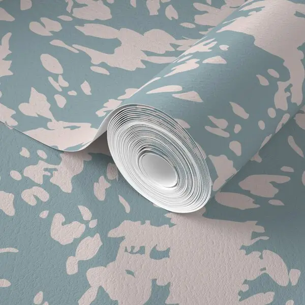 Spoonflower Movement Hand Painted Calming Colors Accent Wall Custom Pre-pasted Wallpaper - Cream