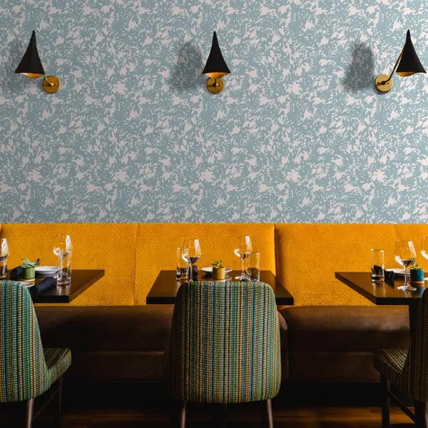 Spoonflower Movement Hand Painted Calming Colors Accent Wall Custom Pre-pasted Wallpaper - Cream