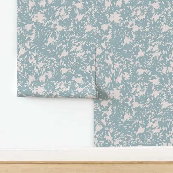Spoonflower Movement Hand Painted Calming Colors Accent Wall Custom Pre-pasted Wallpaper - Cream